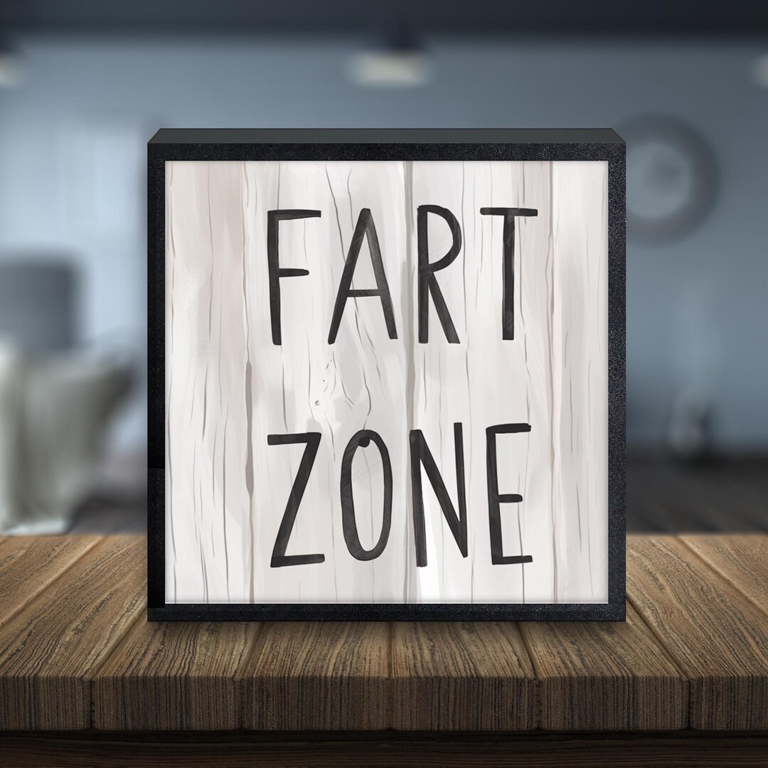 Fart Zone Funny 8x8 Box Sign Humorous Bathroom Decor Gag Gift for ...