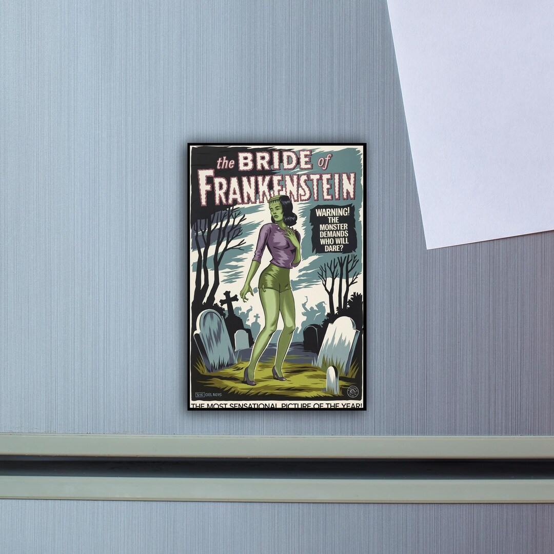 Bride of Frankenstein Movie Poster Fridge Magnet, Vintage Horror Film Gift 434 - Etsy
