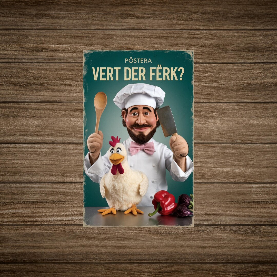 Funny Swedish Chef Vert Der Ferk Poster Wall Art Decor Kitchen Sign 691 ...