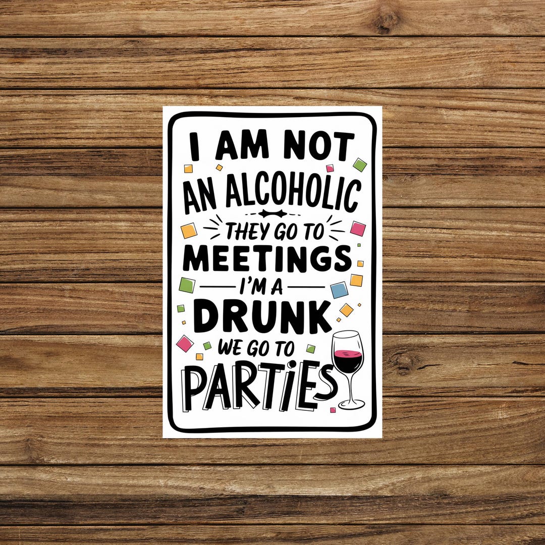 Not an Alcoholic Just Like Parties Funny Wine Bar Sign Home Bar Metal ...