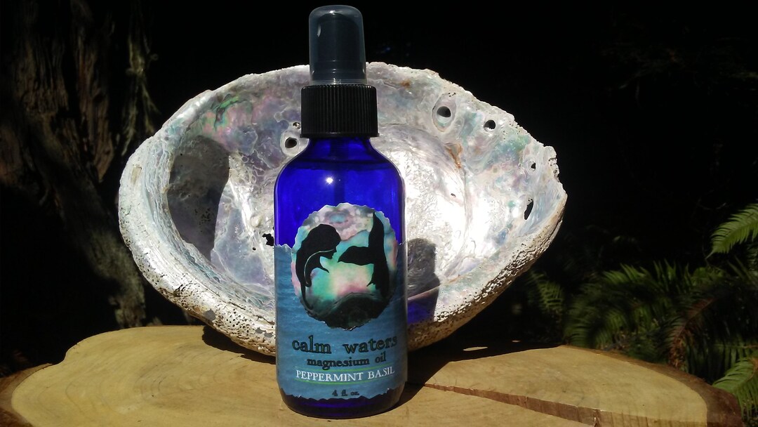 CALM WATERS Magnesium Oil Spray - Peppermint & Basil - Etsy