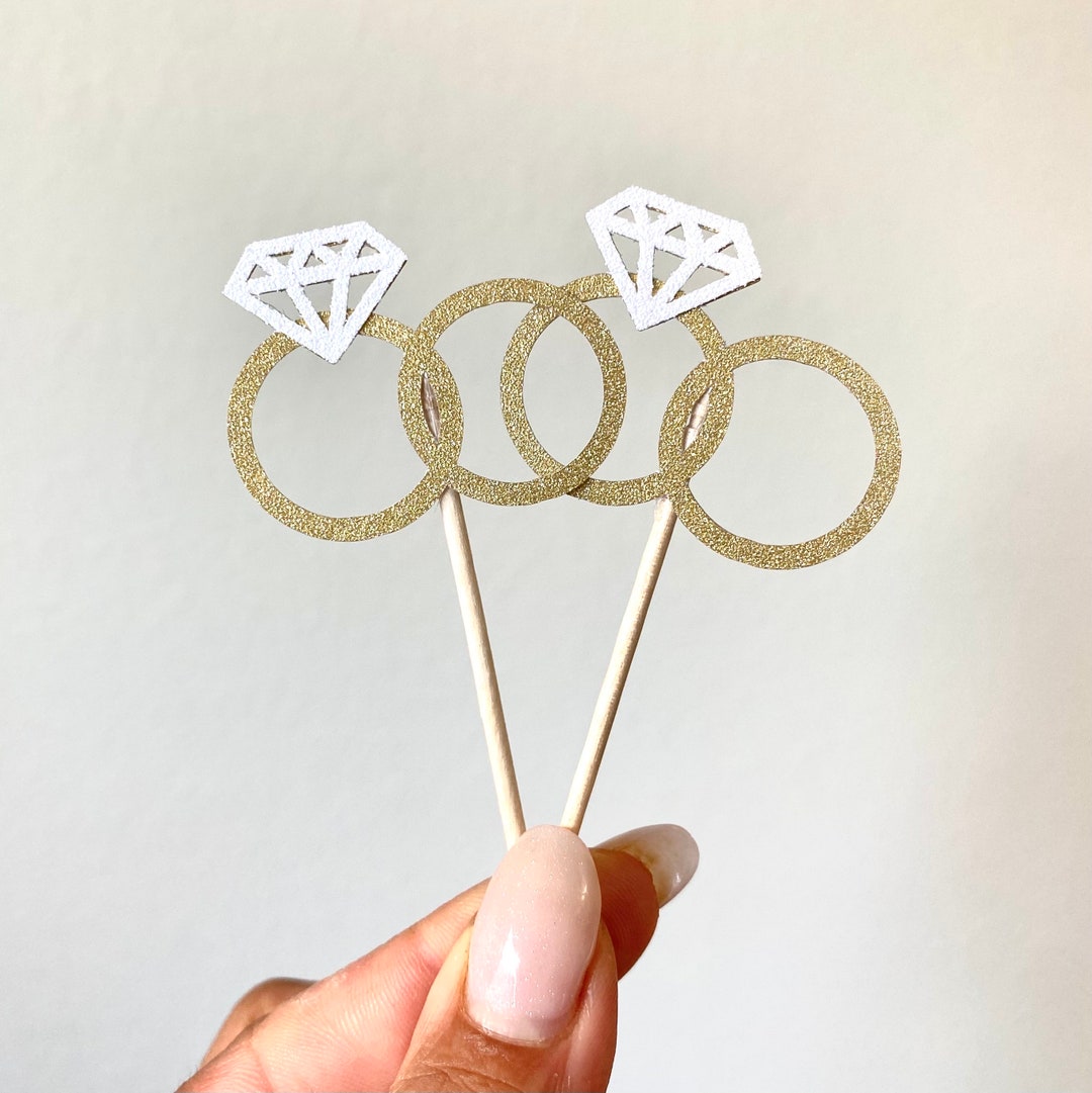 Wedding Ring Toothpicks: Bridal Shower Cocktail Stirrers - Etsy