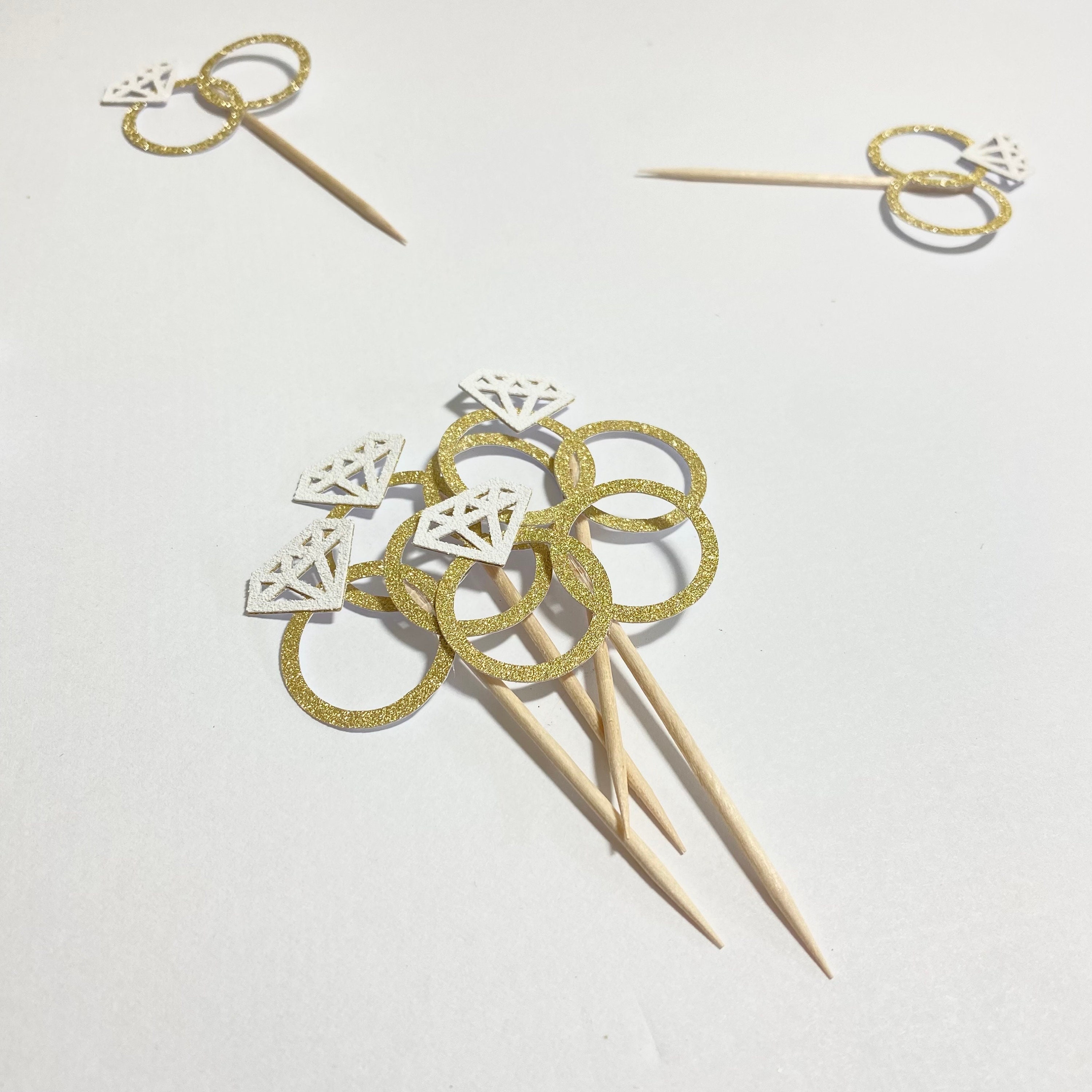 Wedding Ring Toothpicks: Bridal Shower Cocktail Stirrers - Etsy