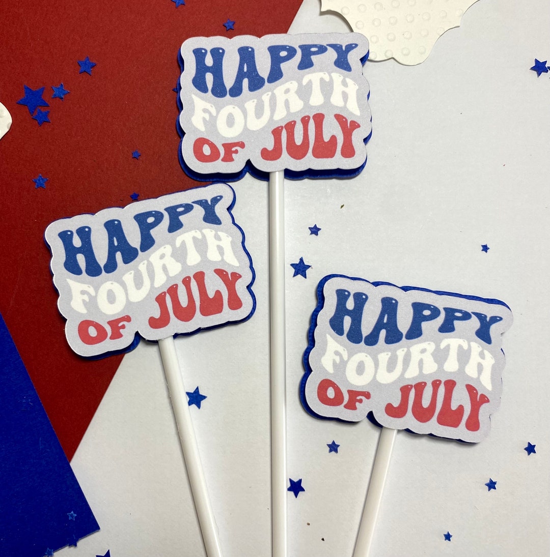 Hand-crafted Fourth of July Cupcake Toppers - Etsy