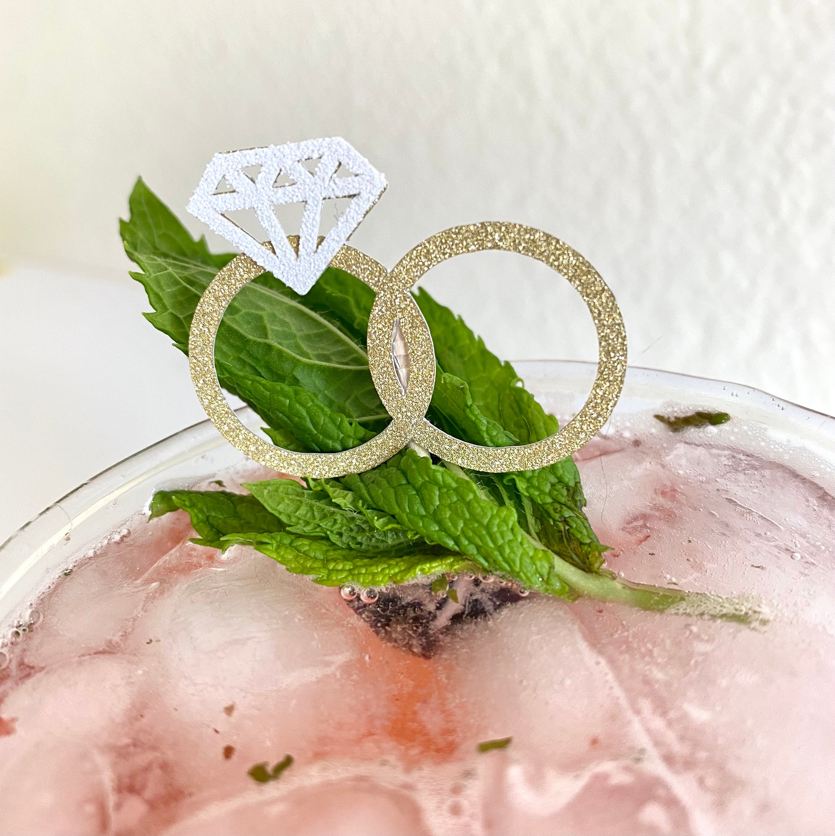 Wedding Ring Toothpicks: Bridal Shower Cocktail Stirrers - Etsy