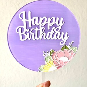 Acrylic Cake Topper, Acrylic Birthday Cake Topper, Birthday Cake ...