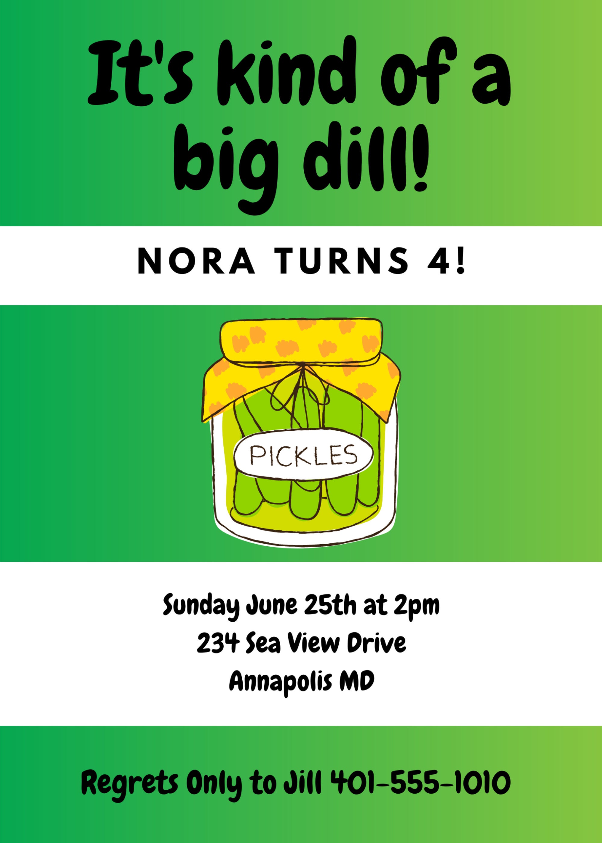 Pickle Birthday Party Invite - Etsy
