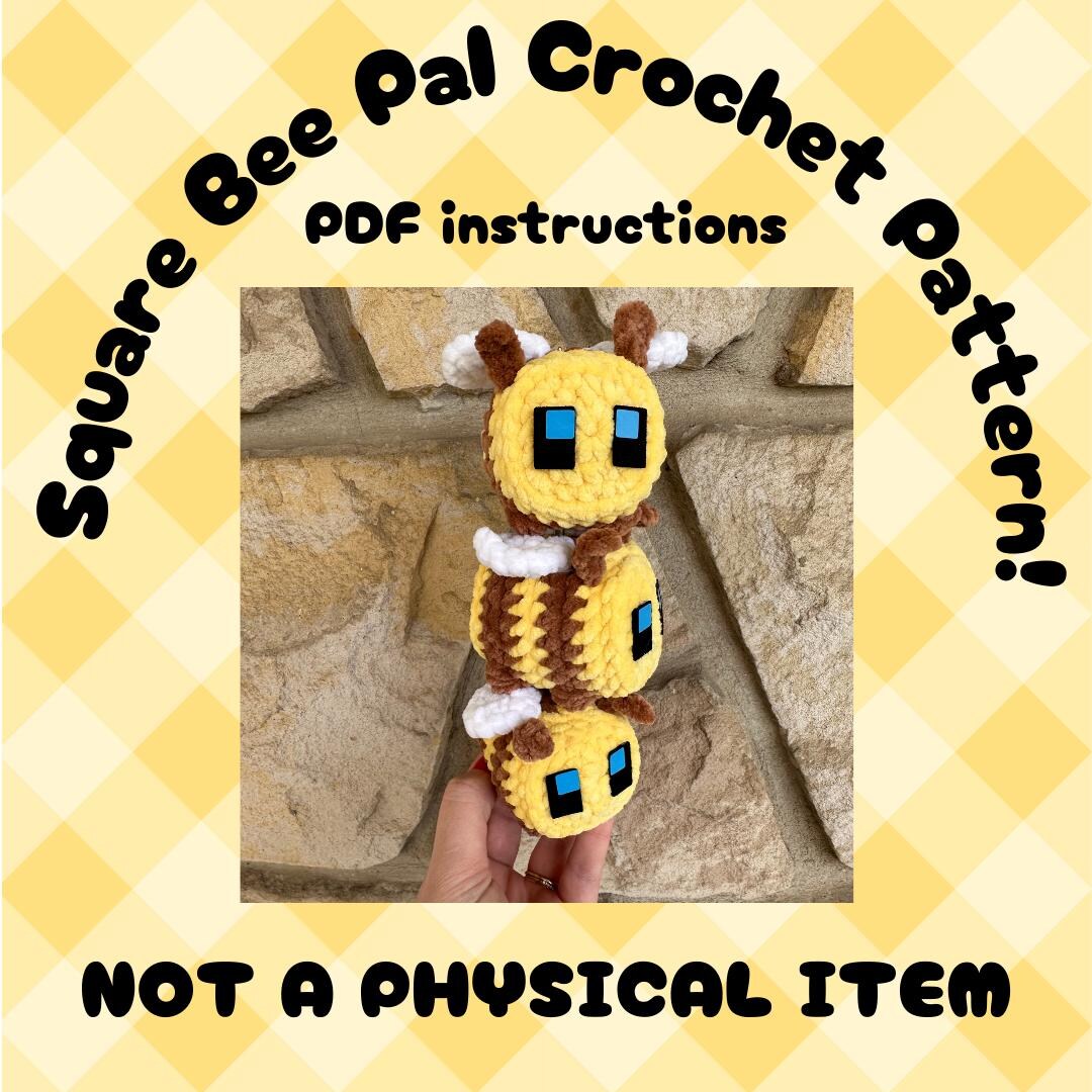 Square Bee Pal Crochet Pattern, Crochet Pattern, Crochet Bee, Square ...