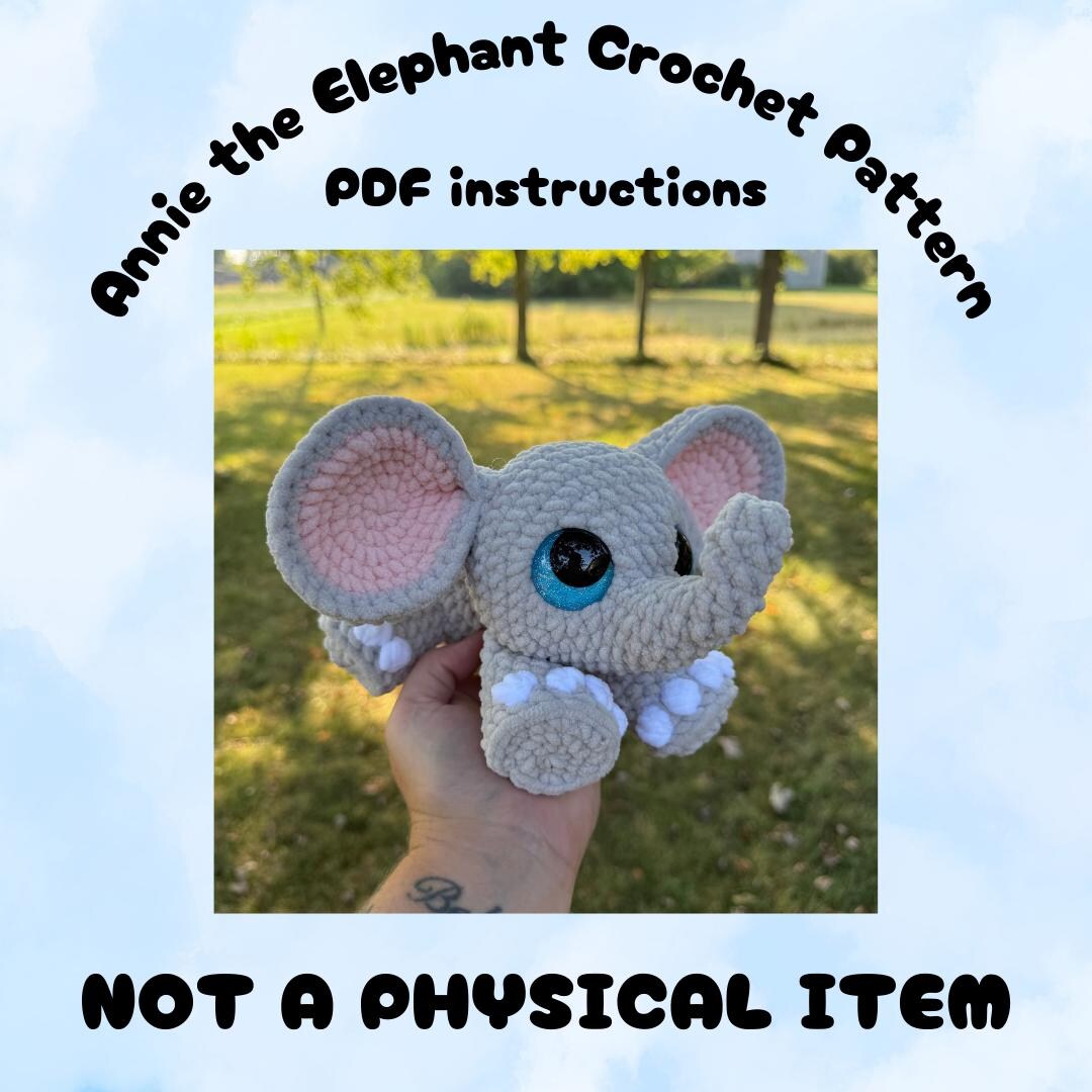 Annie the Elephant Amigurumi Crochet Pattern (PDF) - Etsy