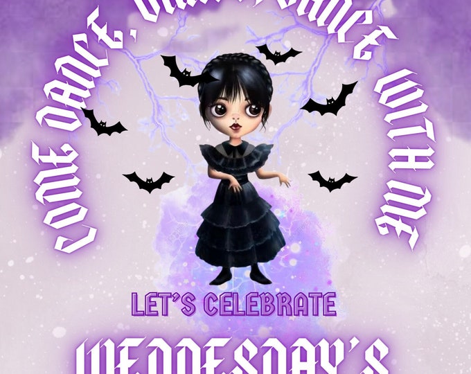 Wednesday Birthday Invite, Birthday Invitation, Wednesday Addams ...