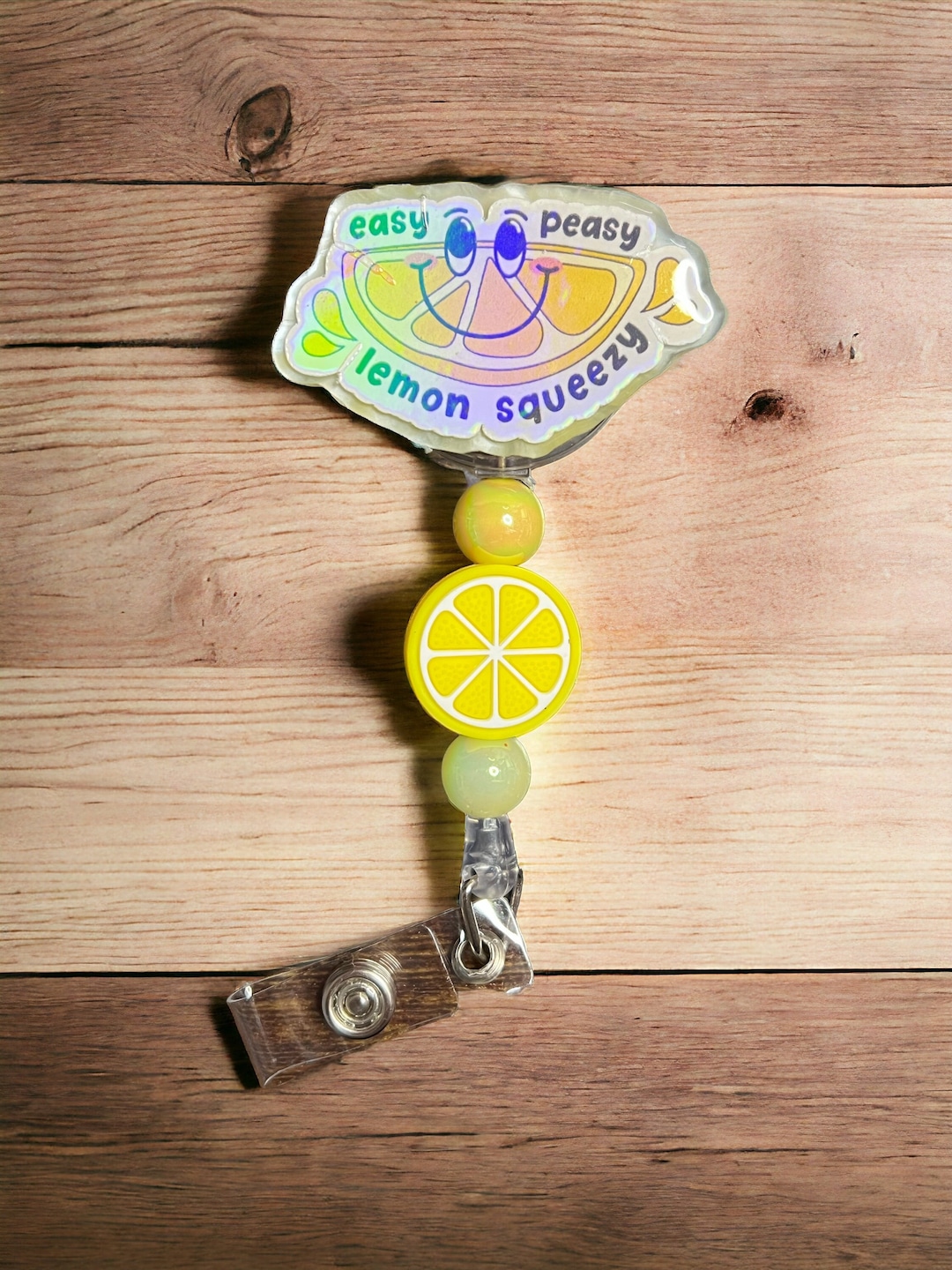 Easy Peasy Lemon Squeezy Badge Reel, Funny Nurse Badge Reel, Spring ...