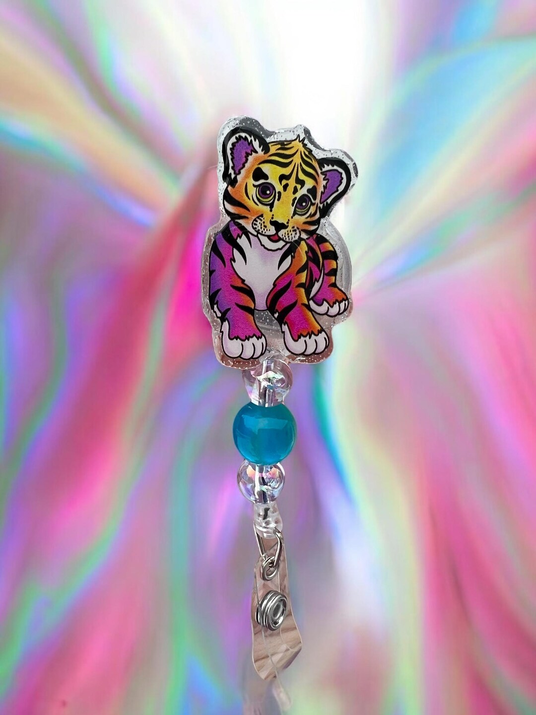 LF Inspired Badge Reel, Y2K, 90s Themed Badge Reel, Rainbow Tiger ...