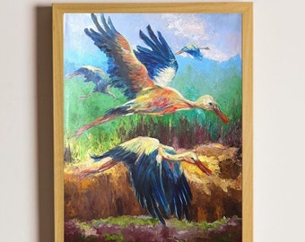 Large Bird Painting - Etsy