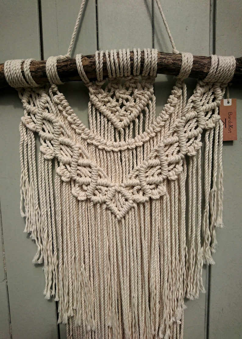 Makramee Wanddeko ALOHA BIG, Makramee Wandbehang auf Treibholz, Macrame ...