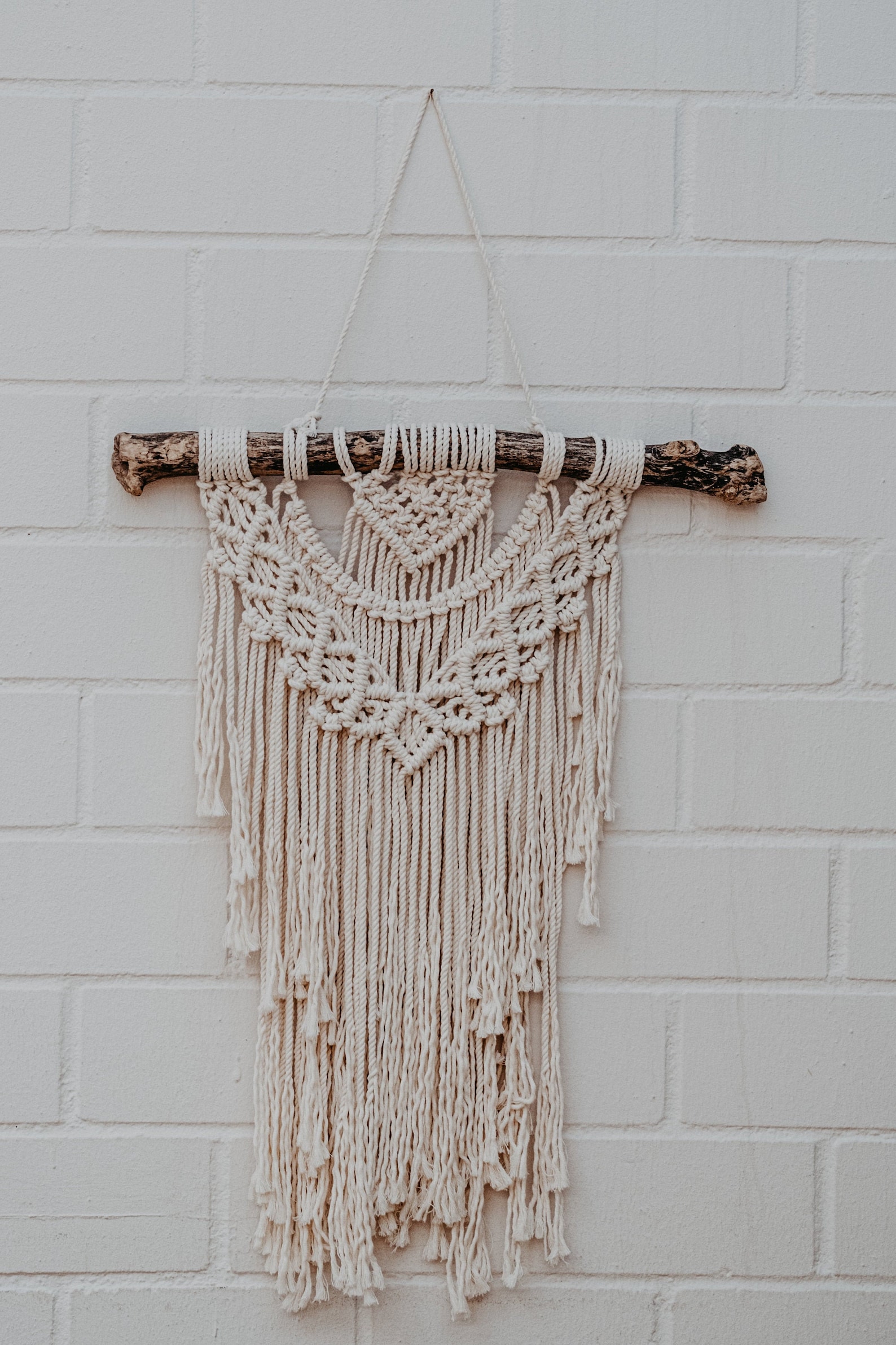 Makramee Wanddeko ALOHA BIG, Makramee Wandbehang auf Treibholz, Macrame ...