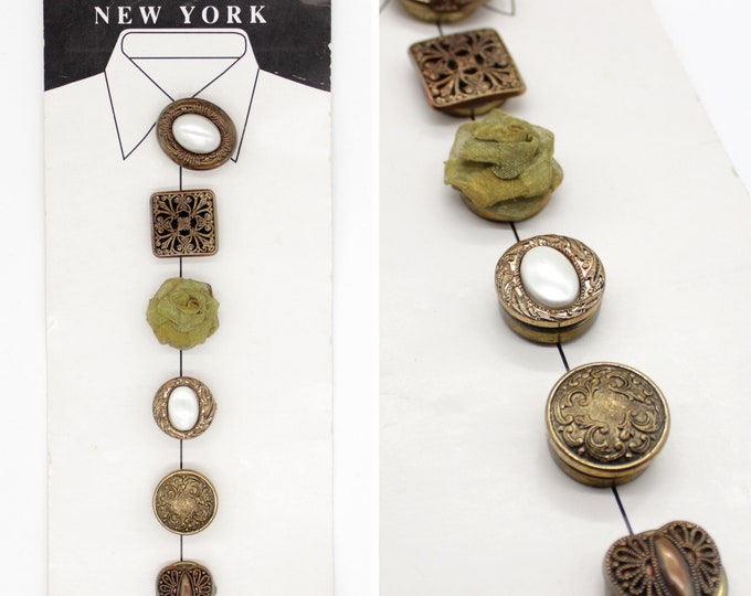 Vintage Set of 6 NONY New York Button Covers - 20mm /// Retro Deadstock ...