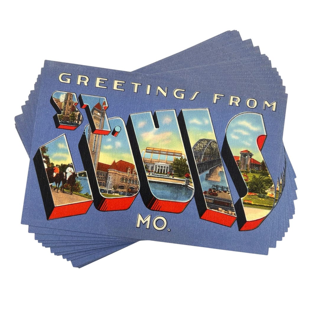Vintage Style St. Louis Postcards (new) - 1, 3, or 5-pack | Retro 4x6 ...