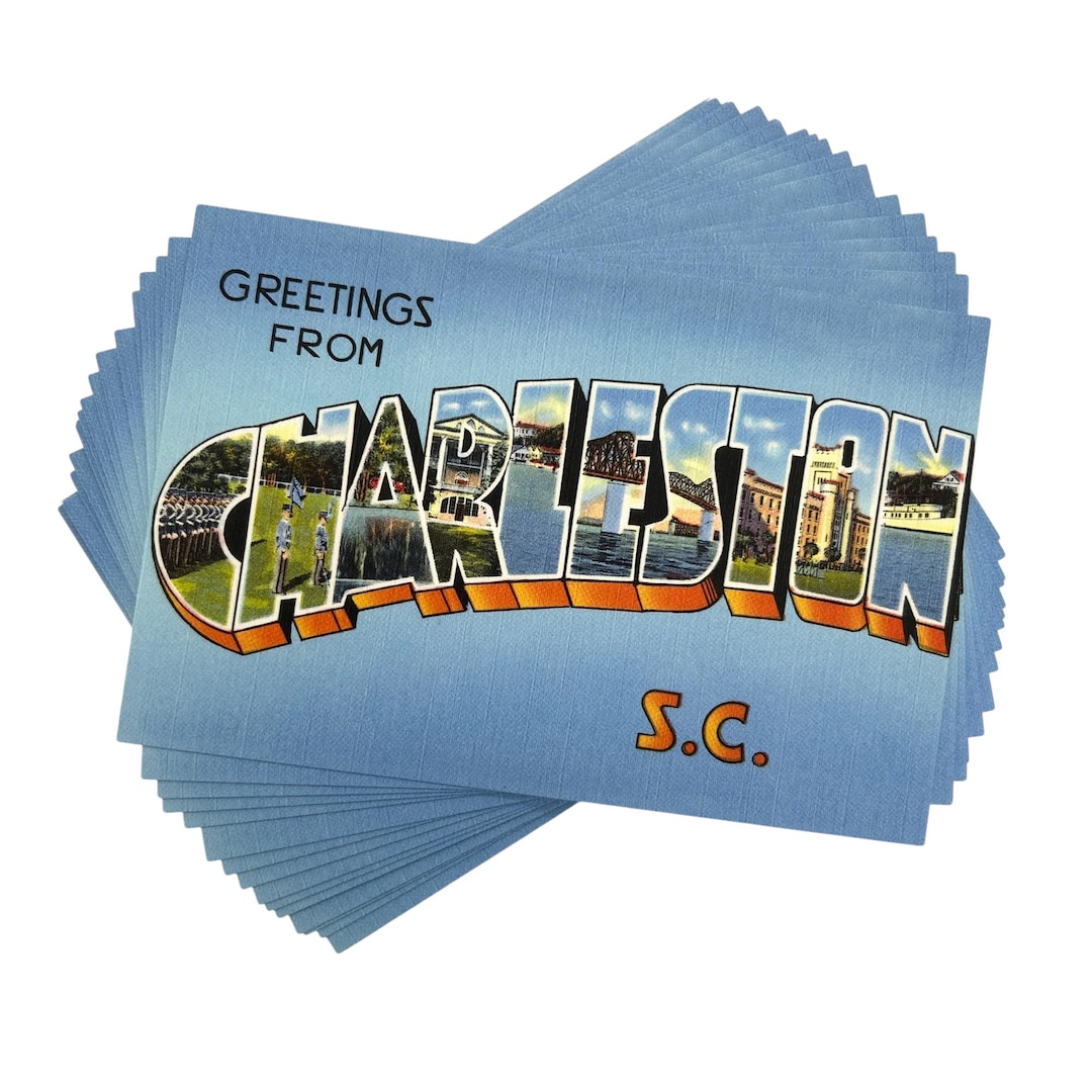 Vintage Style Charleston Postcard (new) - 1, 3, or 5-pack | Retro 4x6 ...
