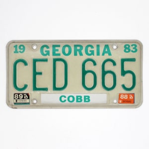 1980s Georgia License Plates, Set of 3 // Vintage 80s Atlanta GA Metal ...