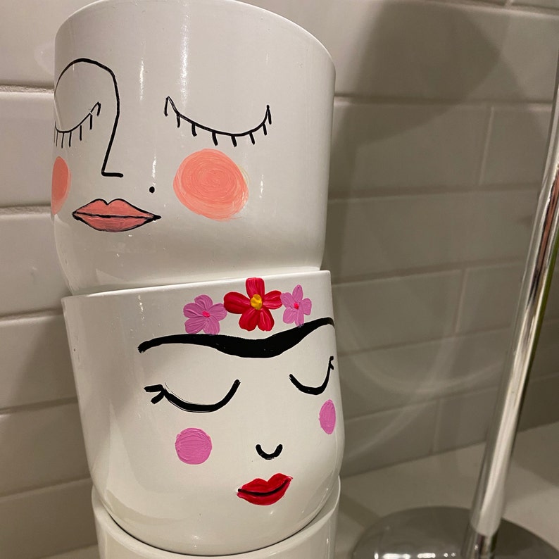 Face Pot | Hand Painted | ART Pot - Etsy