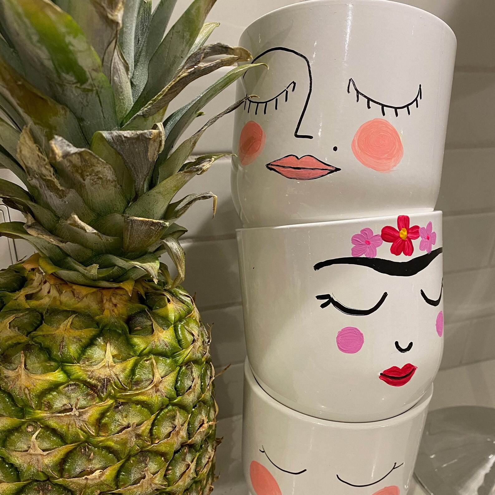 Face Pot | Hand Painted | ART Pot - Etsy