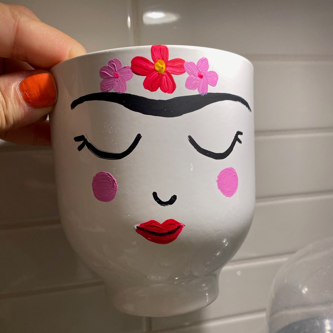 Hand Painted Face Pot Frida - Etsy