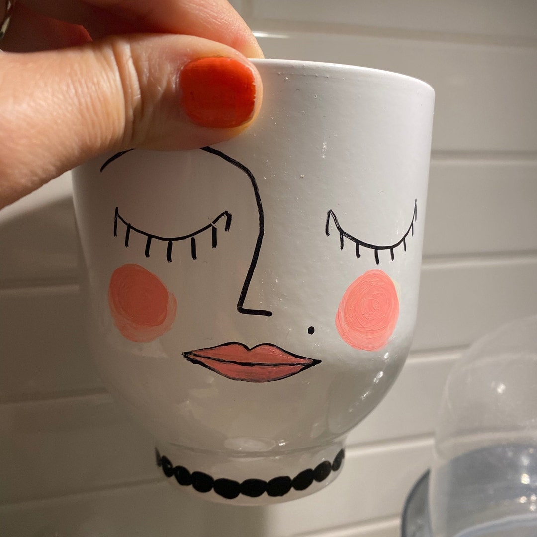 Face Pot | Hand Painted | ART Pot - Etsy