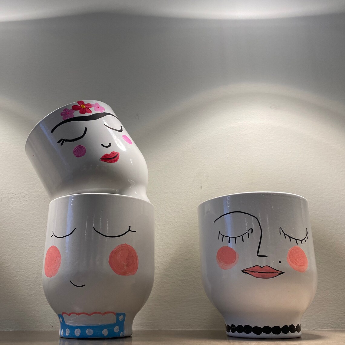 Face Pot | Hand Painted | ART Pot - Etsy