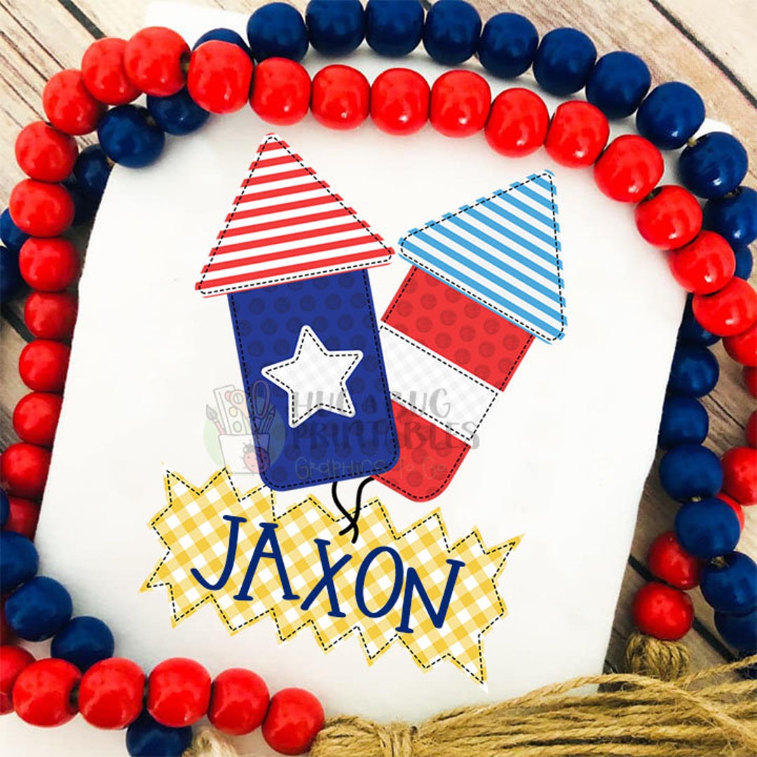Firework Duo Boom Box Faux Applique Digital File JPG PNG - Etsy