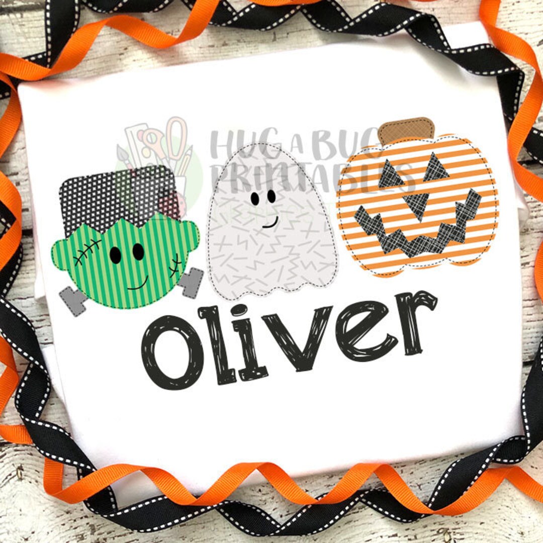Frank Ghost Jack Trio Faux Applique Digital File JPG PNG - Etsy