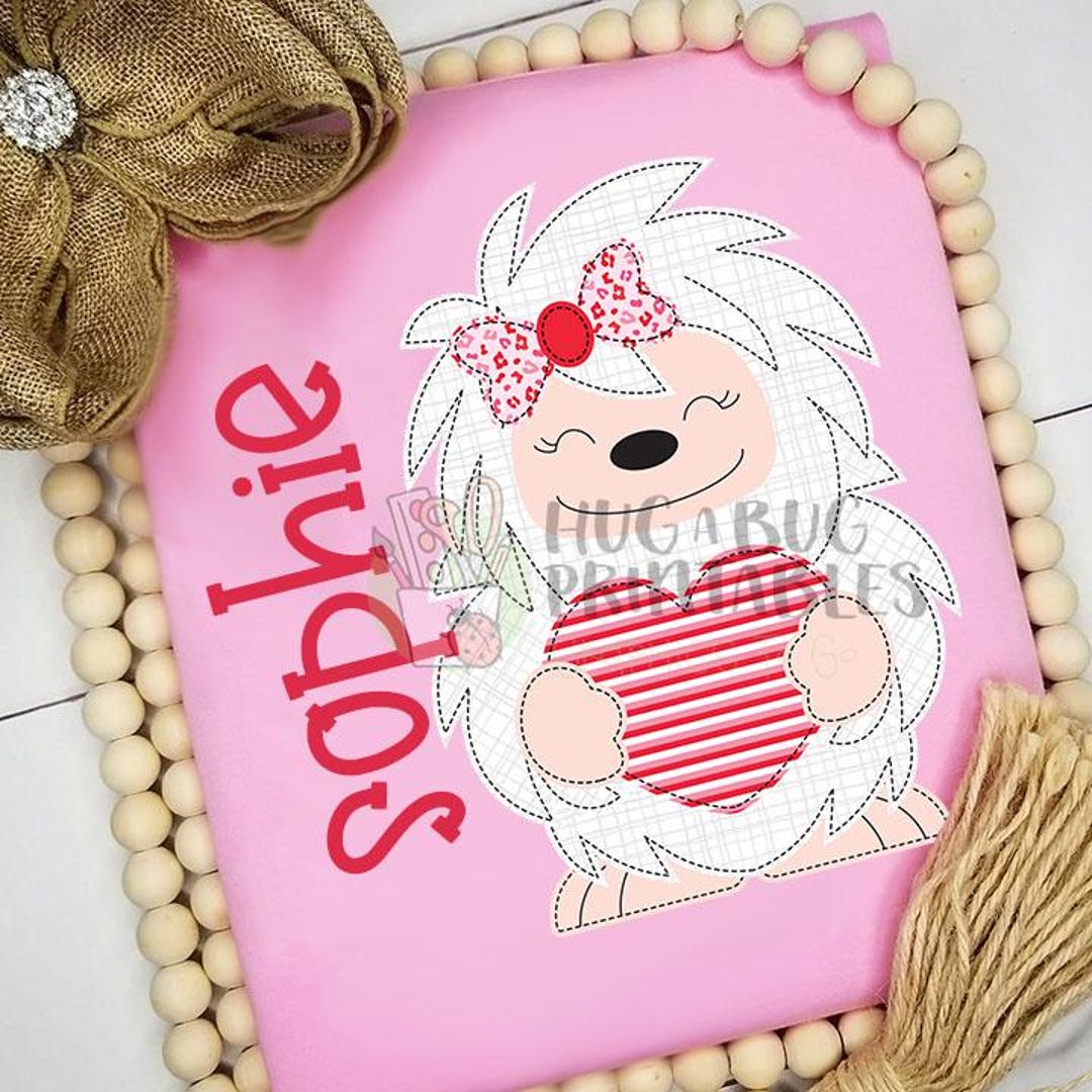 Yeti Bow Heart Faux Applique Digital File JPG PNG - Etsy