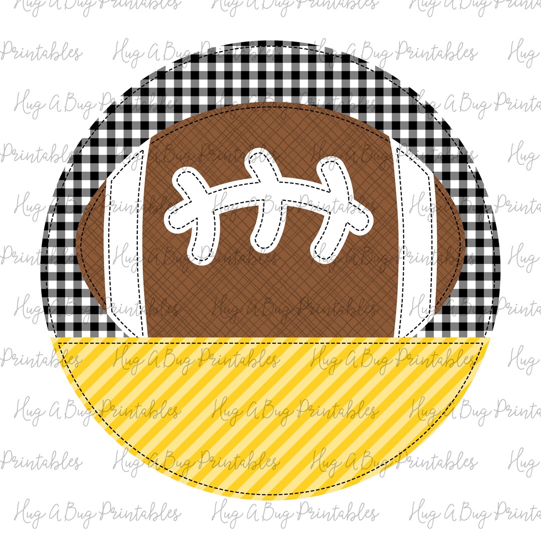 Split Circle Football Gold Black Faux Applique Digital File JPG PNG - Etsy