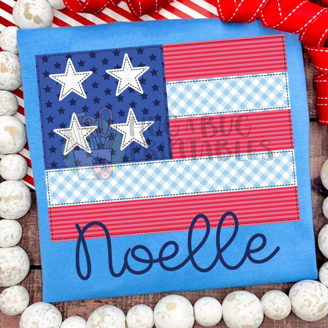 Simple Flag Faux Applique Digital File JPG PNG - Etsy
