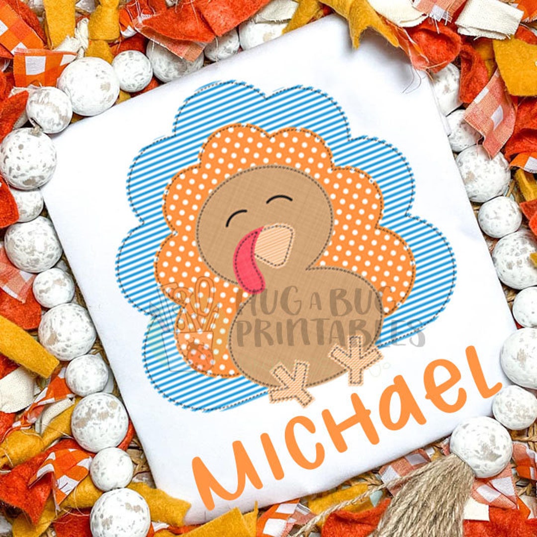 Fluffy Turkey Faux Applique Digital File JPG PNG - Etsy