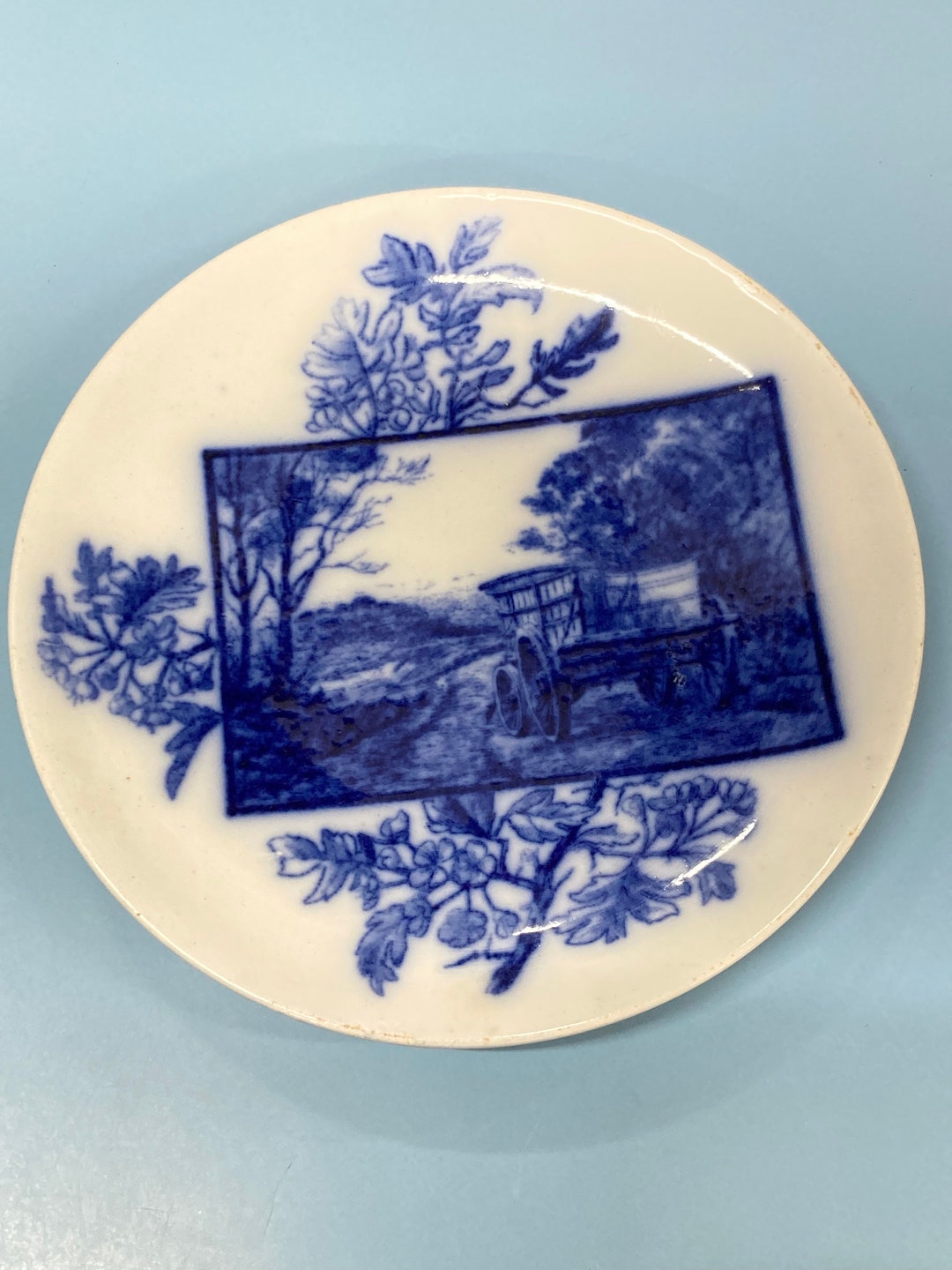 Antique Victorian Flow Blue China Plate - Etsy
