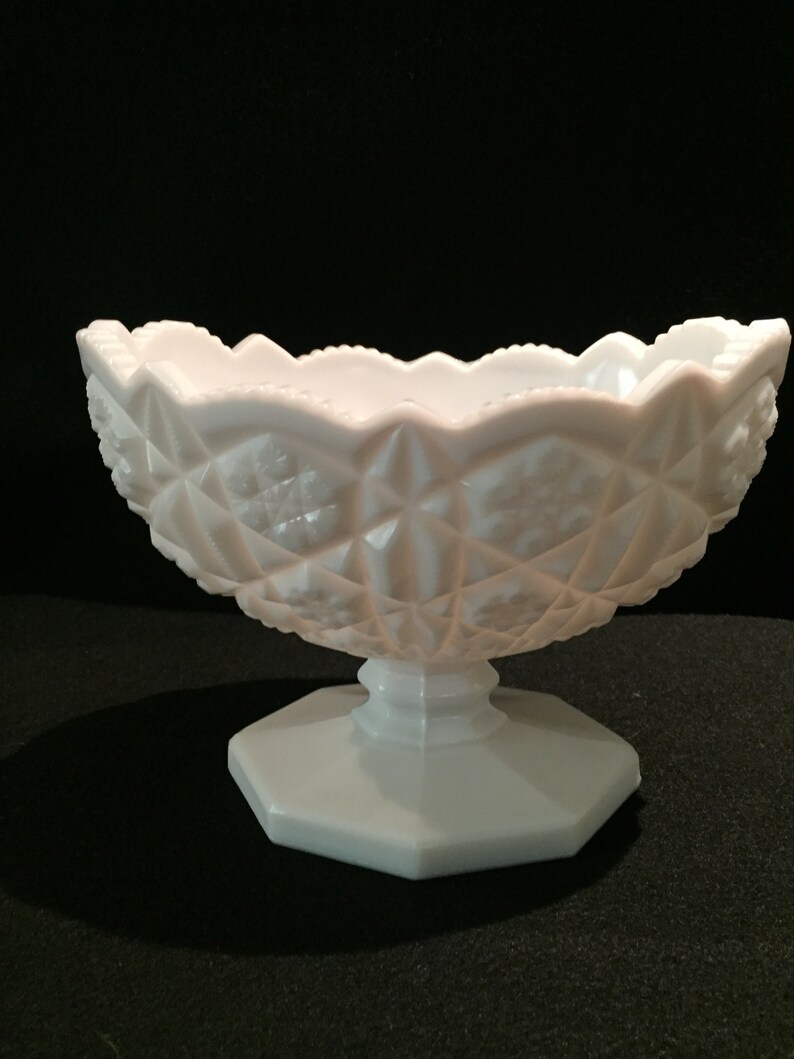 Milk Glass Fruit Compote Bowl - Etsy