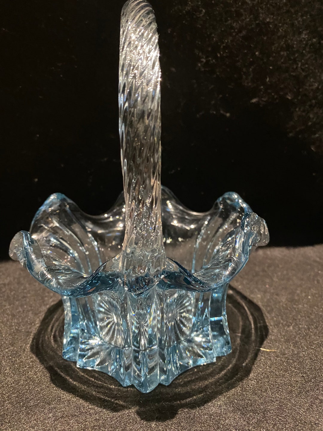 Fenton Light Blue Large Basket - Etsy