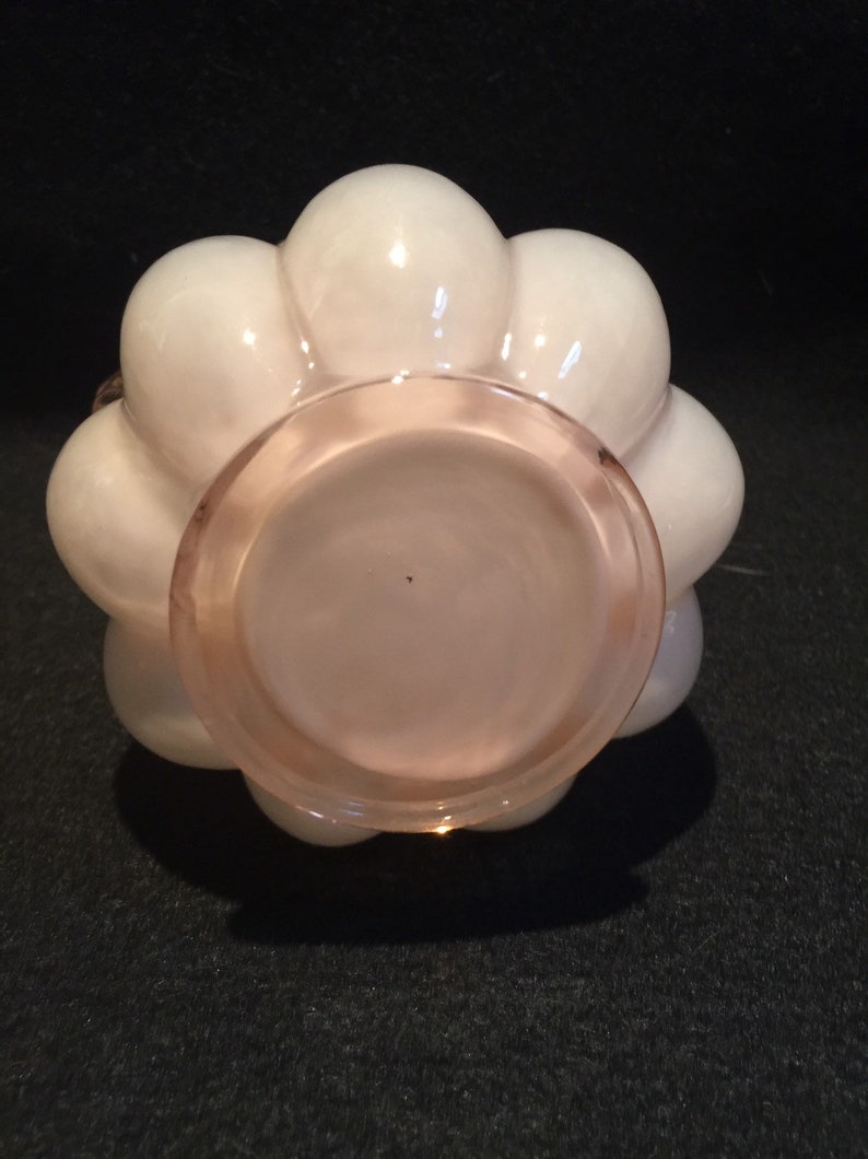 Vintage Fenton Glass Ribbed Melon Pink Ruffled Edge Pitcher Etsy