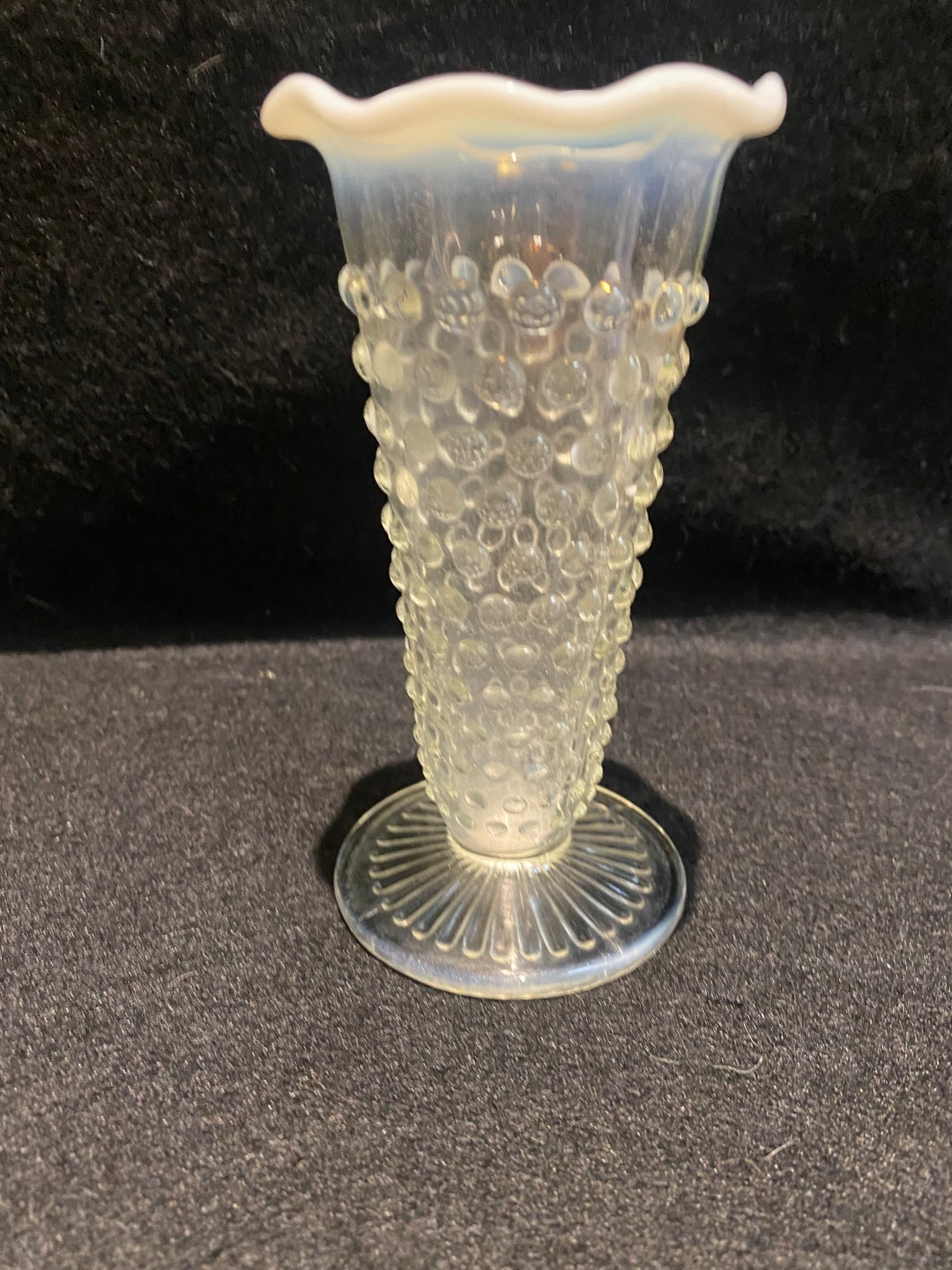 Anchor Hocking Moonstone Ruffled Vase - Etsy