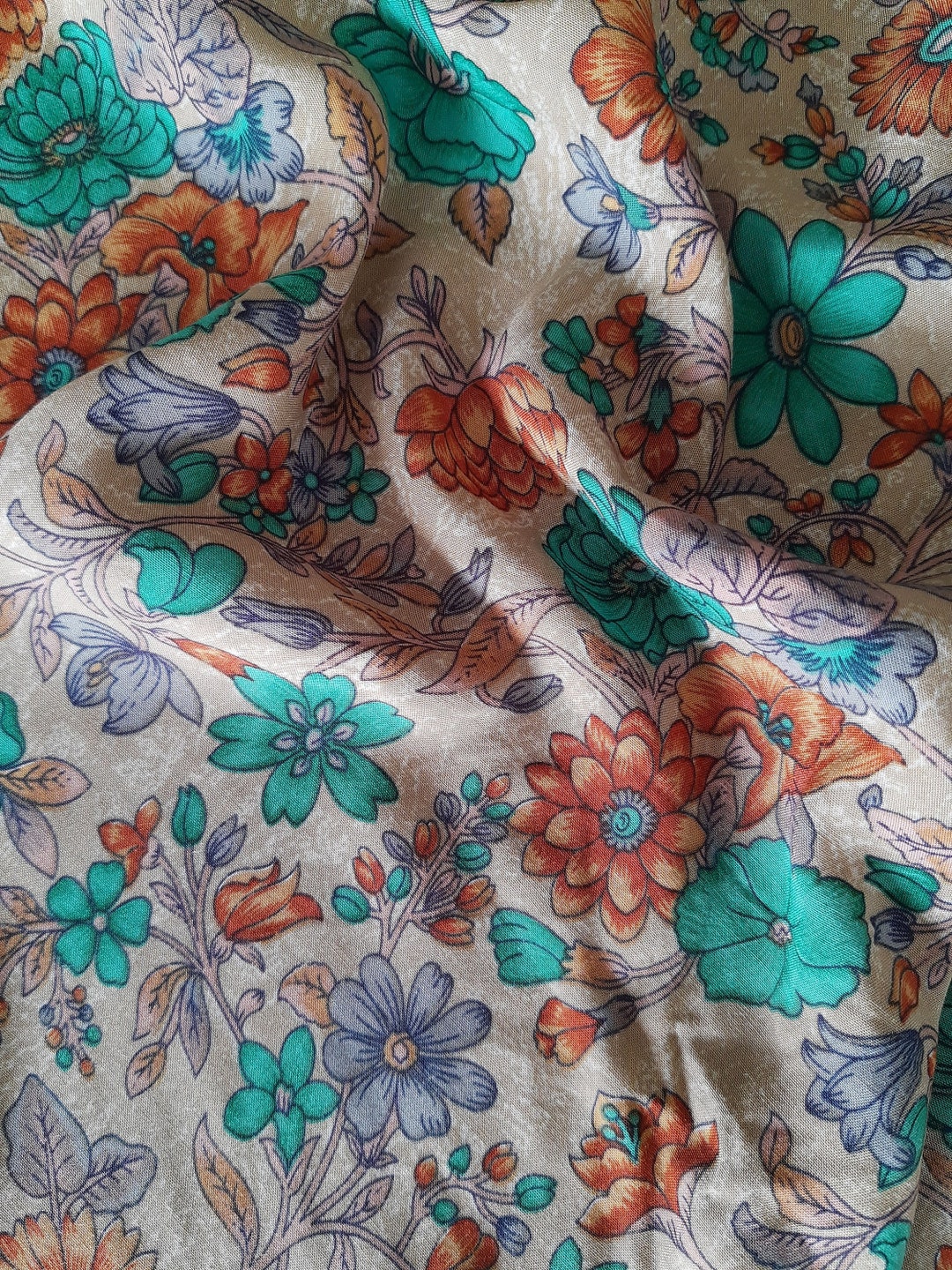 Rayon Challis Fabric in Sage Floral - Large Piece 3m X 140cm Wide - Etsy