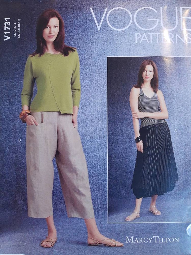 Marcy Tilton for Vogue Patterns Easy Linen Pants or Skirt | Etsy
