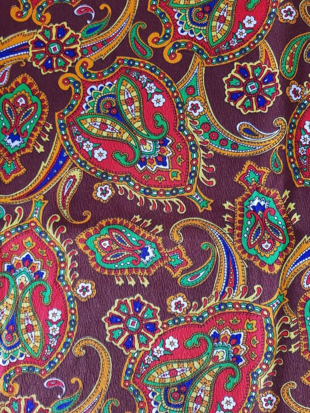 Vibrant Retro Barkcloth Fabric - Cotton Textured 60s 70s - Etsy