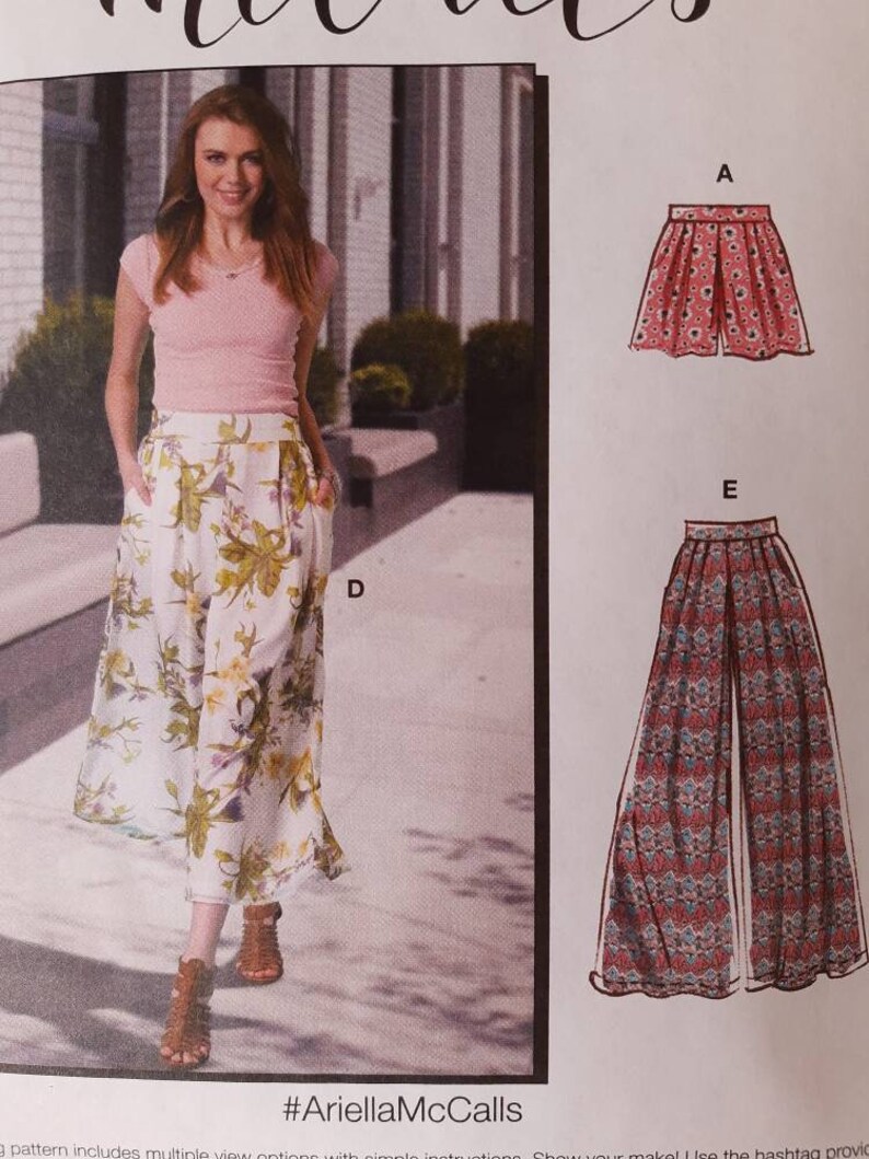 Mccalls Easy Wide Leg Culottes or Shorts Pattern 7131 Size - Etsy