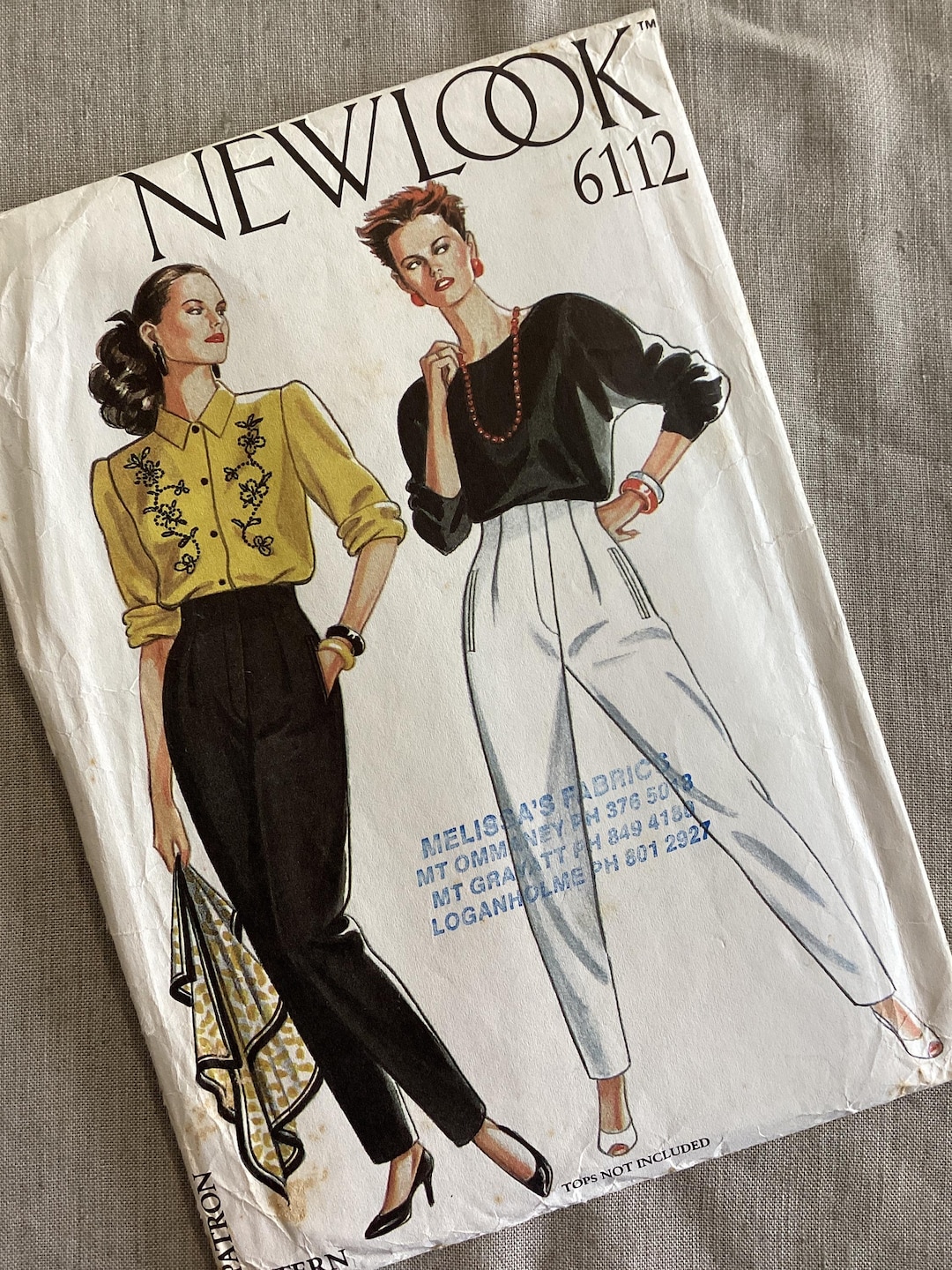 Vintage Cigarette Pants Pattern - High Waisted Factory Folded in All ...