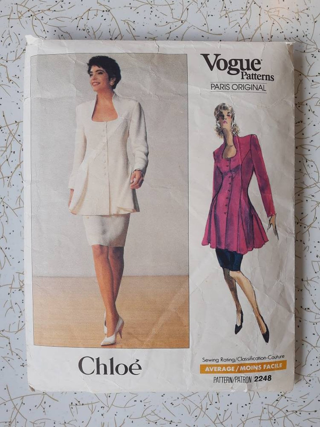 Chloe Suit 1989 ~ Vintage Vogue Paris Original Pattern 2248 ~ Size 10 ...