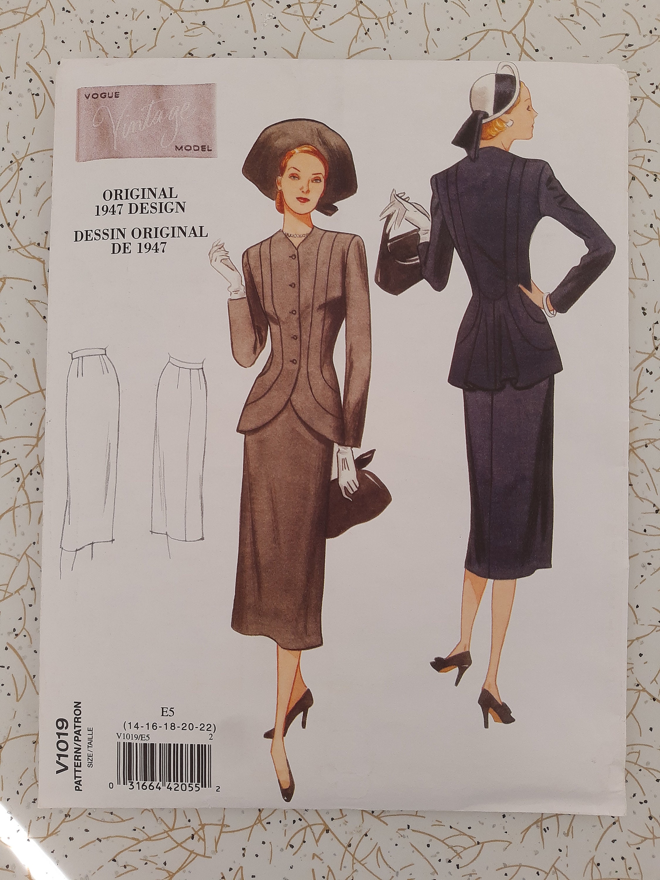Vintage Vogue 1940s Suit Pattern - All Sizes Factory Folded - Etsy