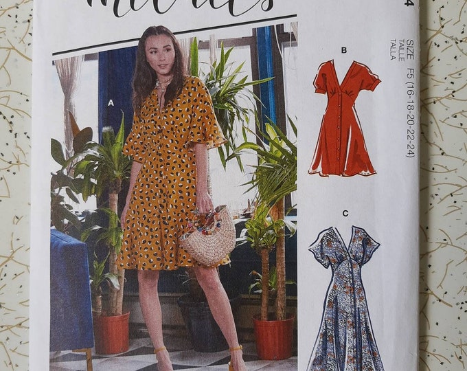 Mccalls Easy Button up Dress Pattern With Kimono magyar Sleeve 7920 ...