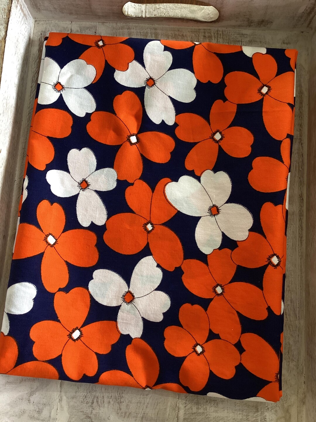 Retro Bright Flower Power Cotton Fabric - Large Piece Nearly 2 Yards - Etsy