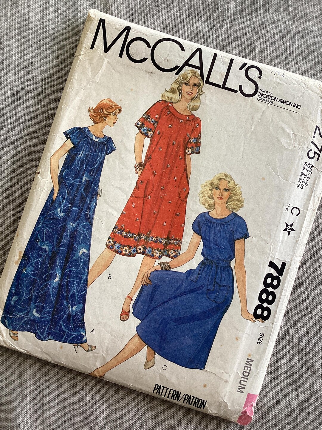 Muu Muu - Original Early 1980s Sewing Pattern - Mccalls 7888 - Lounging ...