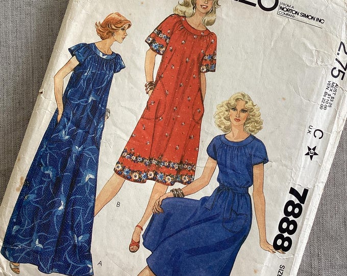 Muu Muu - Original Early 1980s Sewing Pattern - Mccalls 7888 - Lounging ...